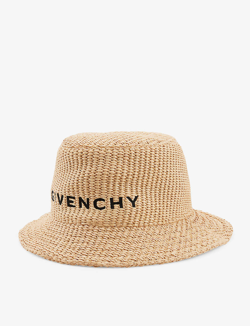 GIVENCHY Logo-Embroidered Reversible Raffia Bucket Hat in NATURAL ...