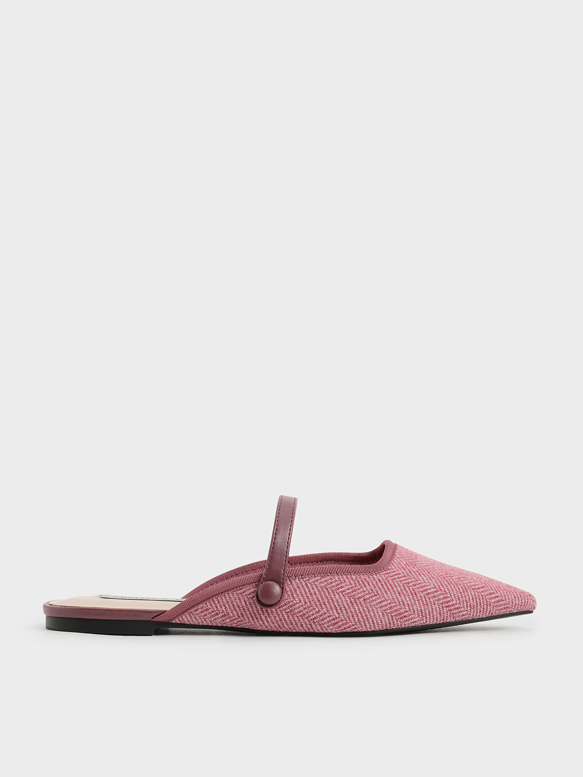 CHARLES & KEITH Woven Fabric Mary Jane Mules in Red | Endource