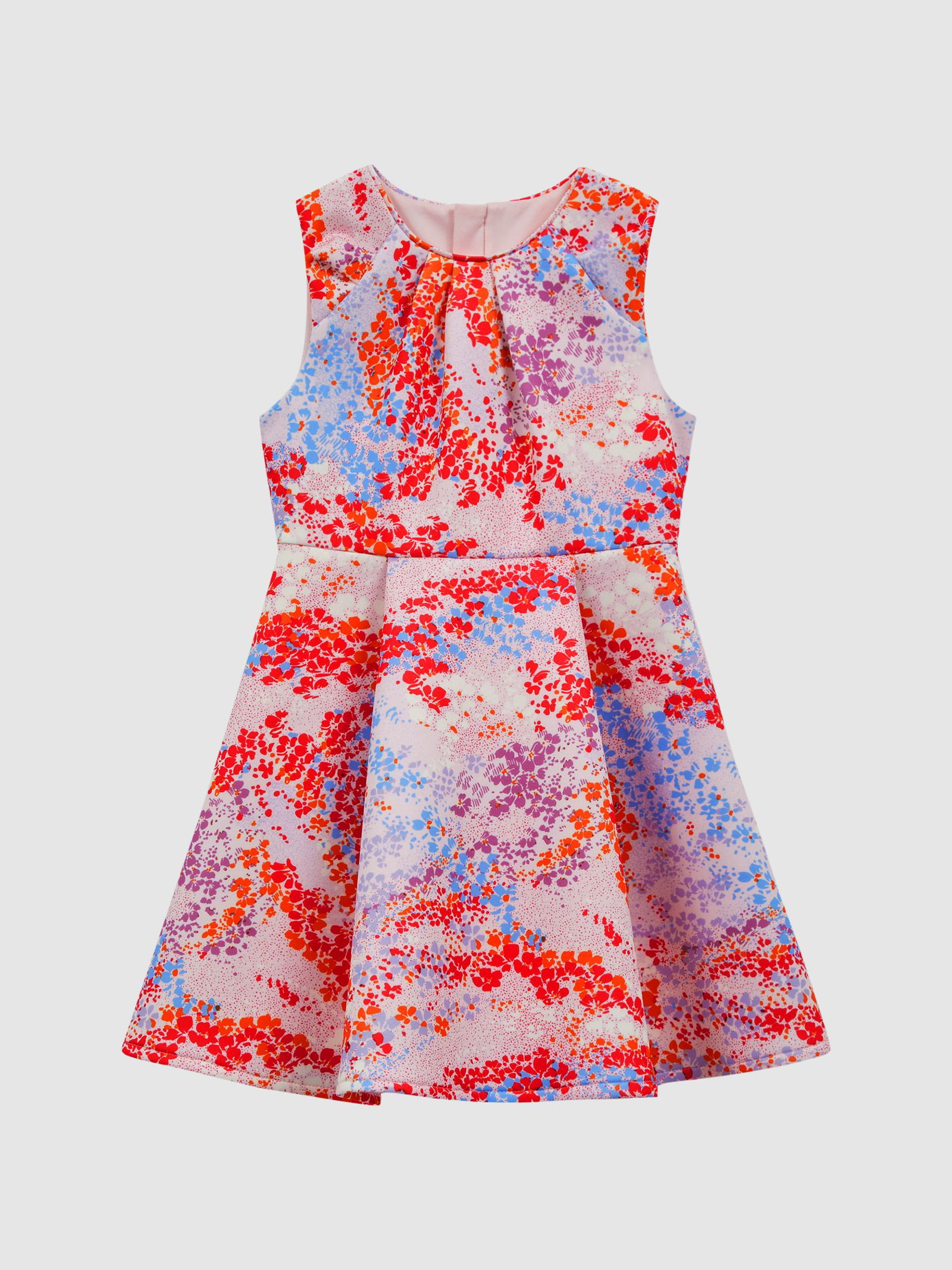 REISS Max Floral Print Pleated Dress | endource