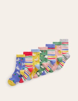 BODEN Spring Print Socks 7 Pack in Spring Print | Endource