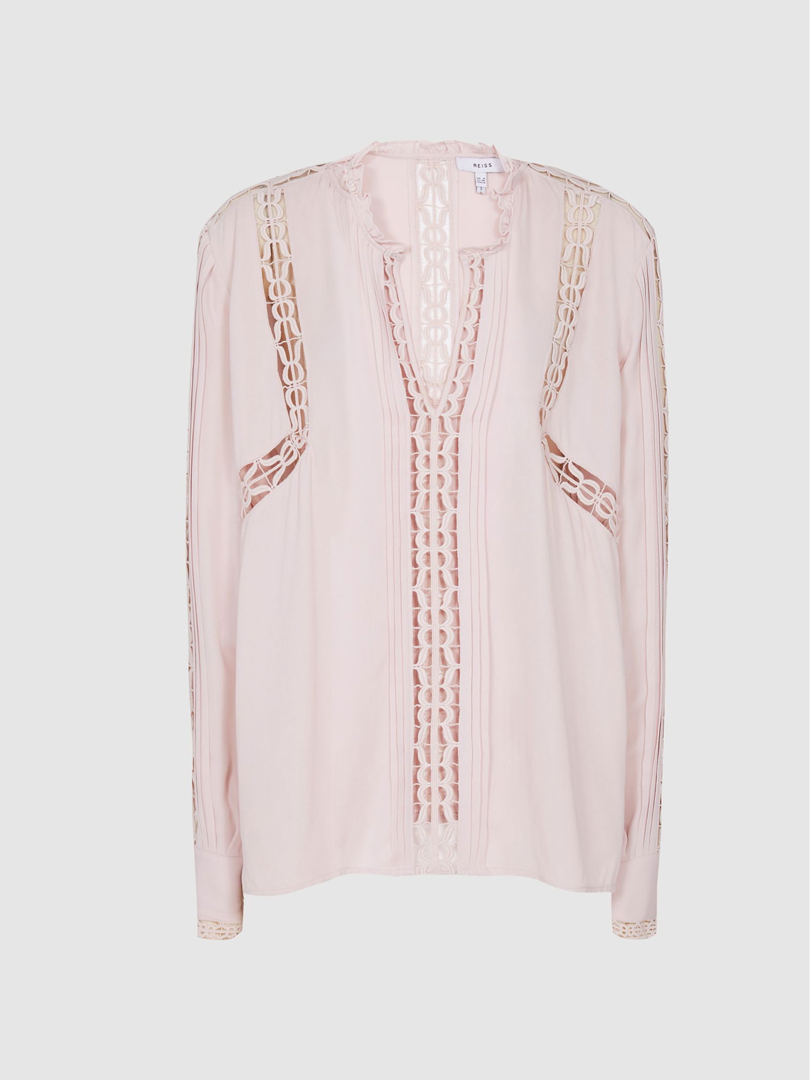 REISS Freda Bloom Detail Blouse in Nude | endource