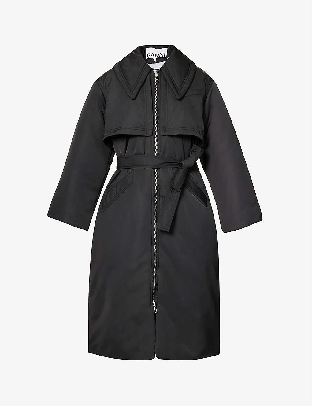 GANNI Belted Padded Coat | endource