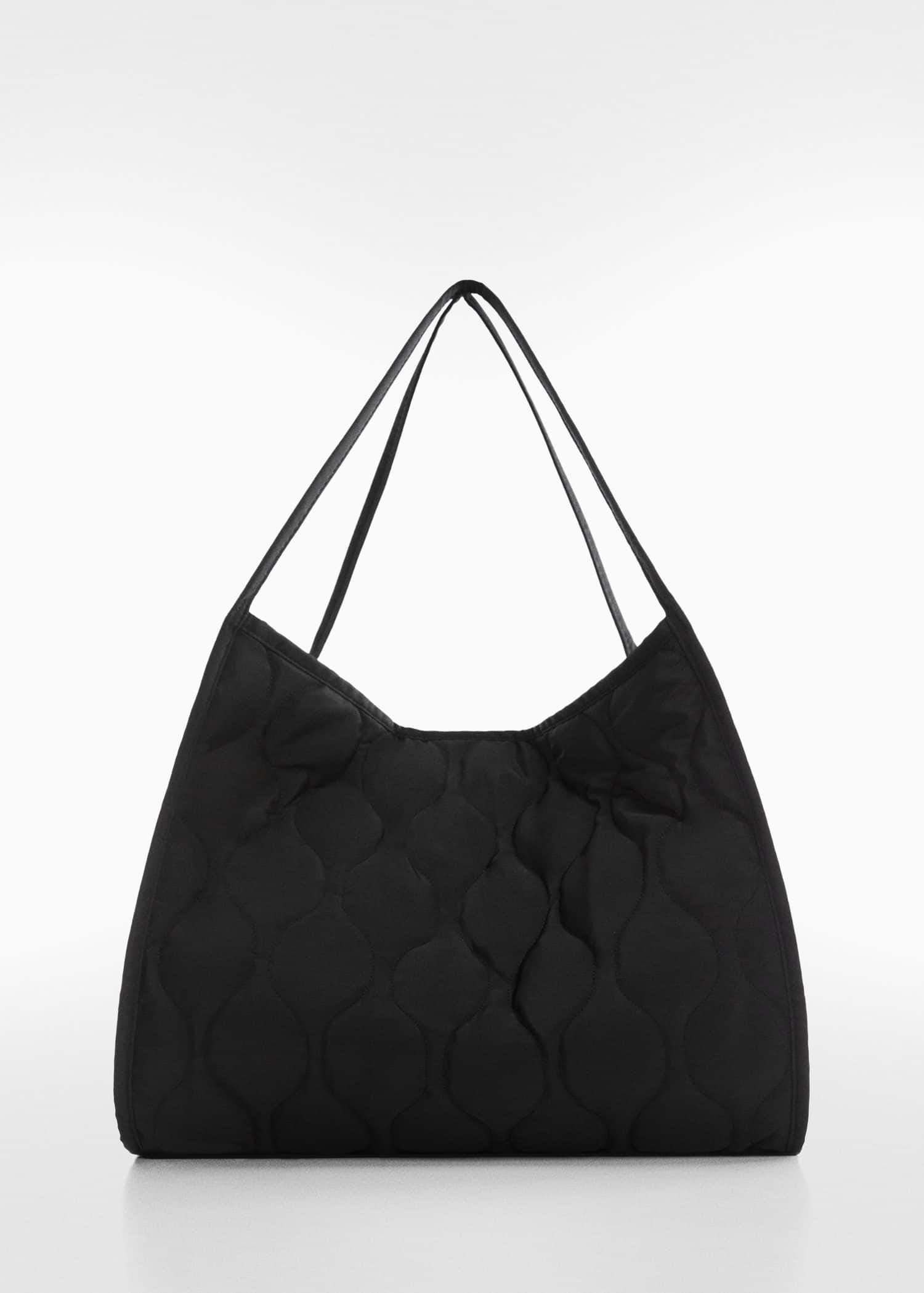 MANGO Quilted Shopper Bag in Black | Endource