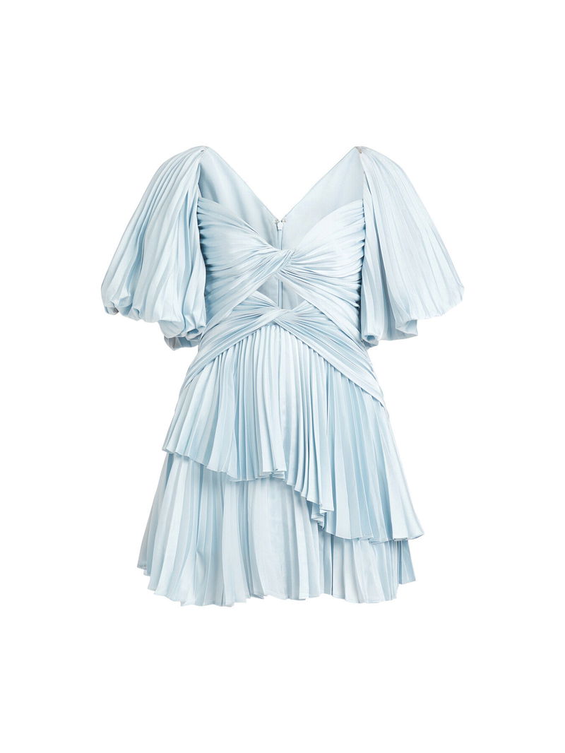 Acler Bassett Mini Dress In Celeste Blue Endource