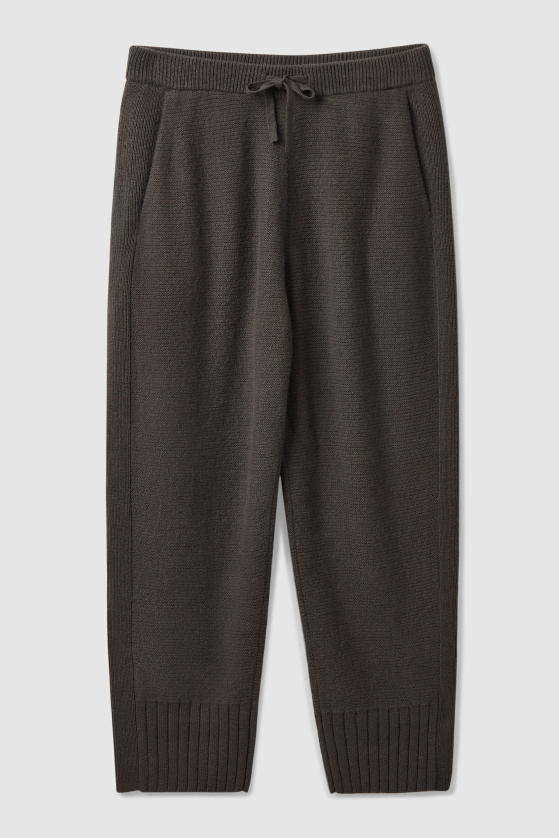 COS Drawstring Cashmere Joggers in DARK GREY | endource