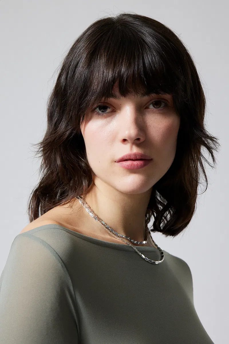 Weekday Sheer Boatneck Long Sleeve In Dusty Khaki Endource