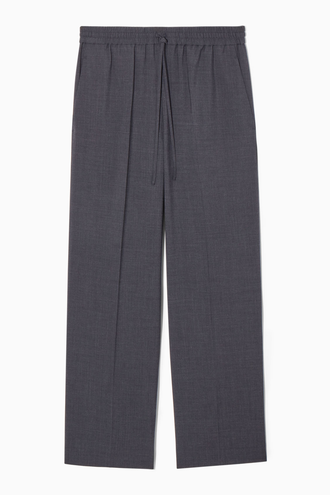COS Wool Drawstring Trousers in NAVY | endource
