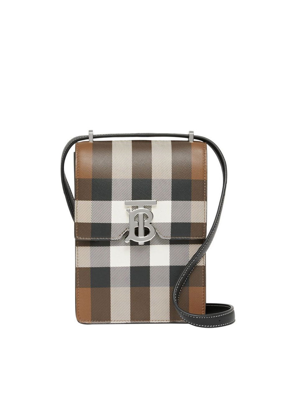 BURBERRY Check Print Leather Robin Bag | endource
