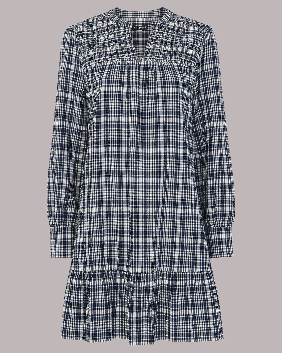 WHISTLES Seersucker Check Flippy Dress | endource