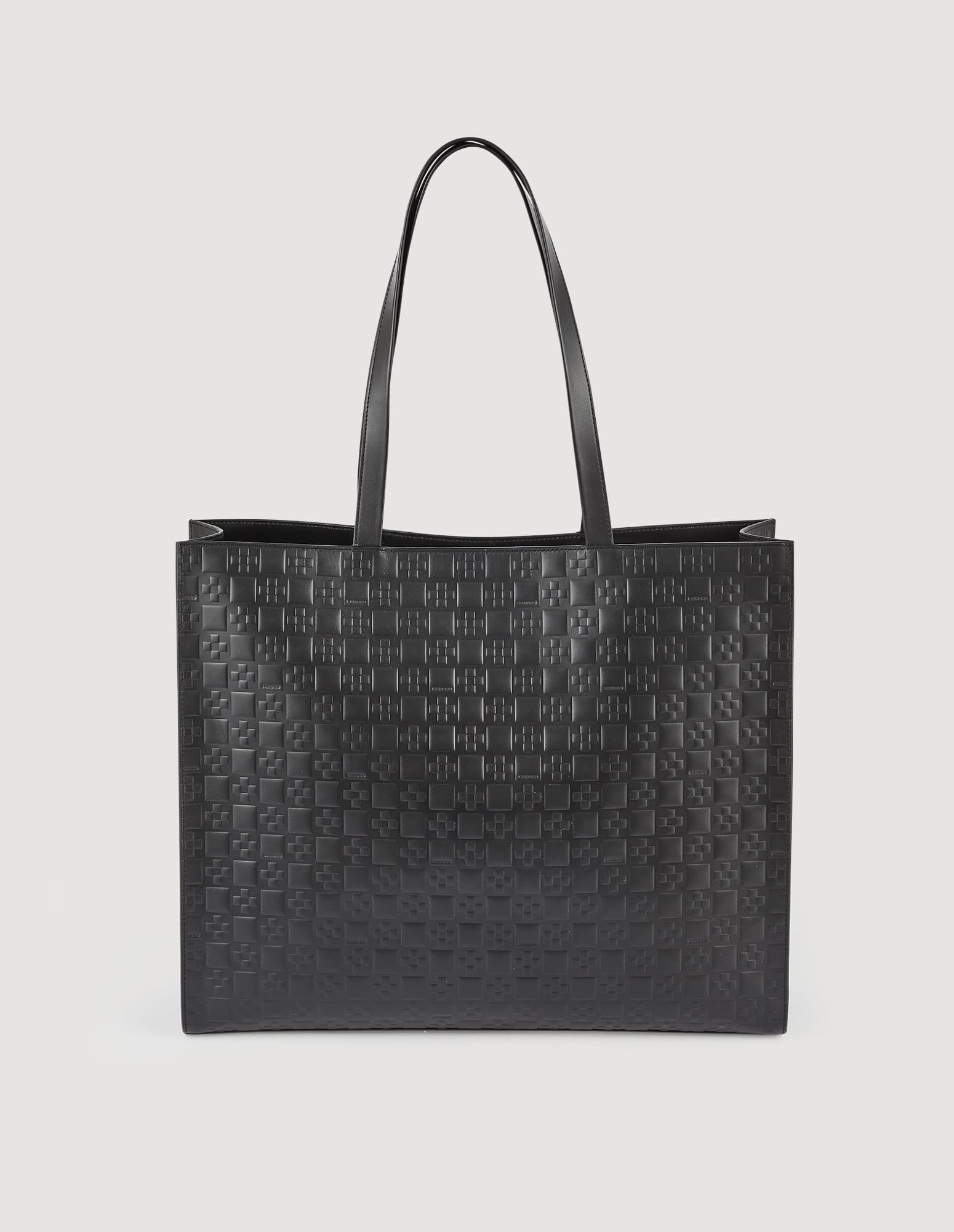 SANDRO Large Tote In Monogram-Embossed Leather | Endource