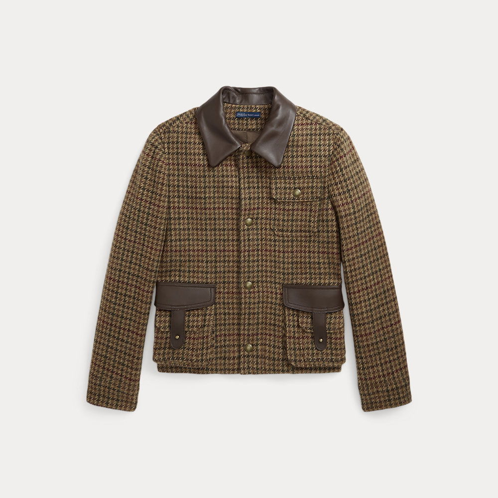 Ralph Lauren Plaid Wool Jacket In Brown Endource