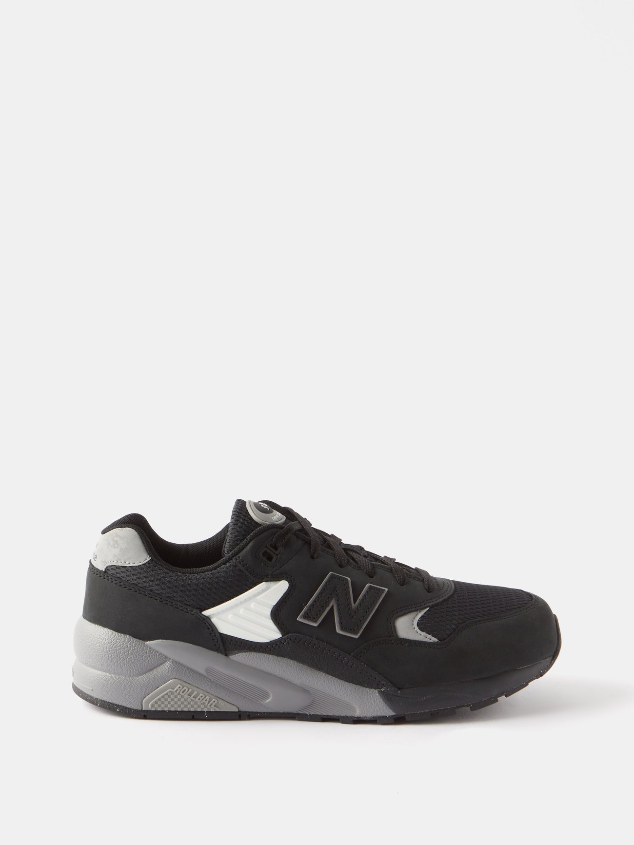 NEW BALANCE Suede And Mesh Trainers in Black | endource
