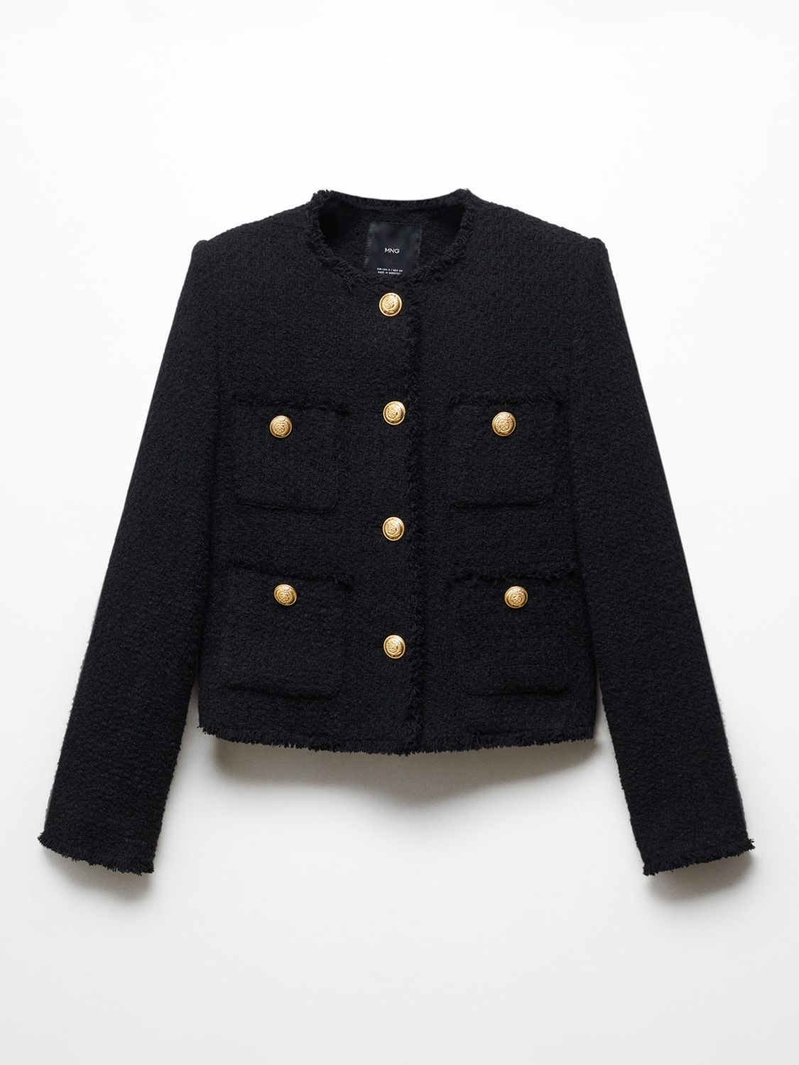 MANGO Wintour Tweed Jacket in Black | Endource