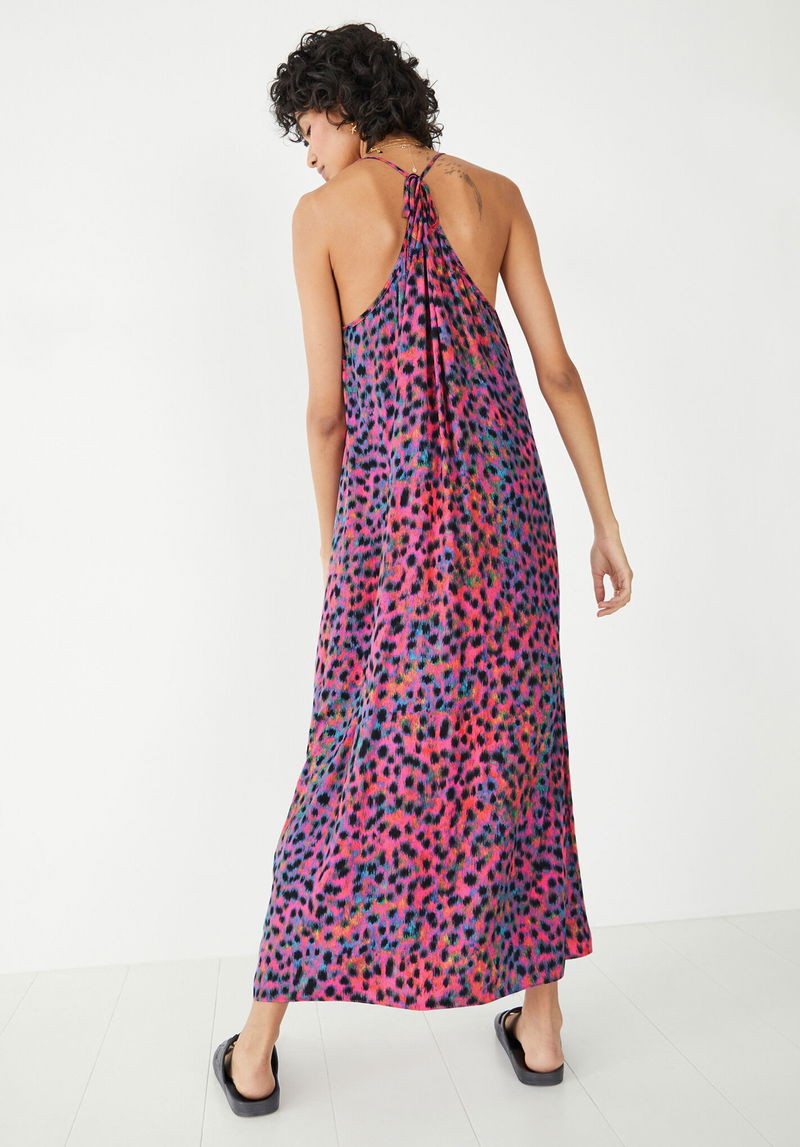 HUSH Veronica Strappy Maxi Dress in Ibiza Animal Multi | Endource