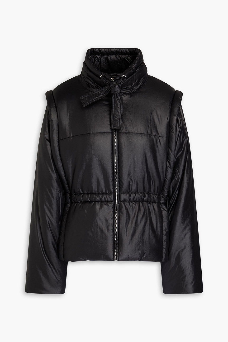 GANNI Quilted Ripstop Jacket in Black | endource