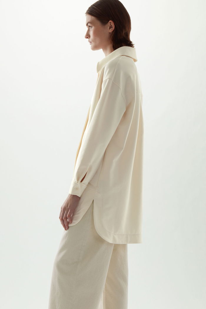 COS Organic Cotton Mix Overshirt in white | Endource