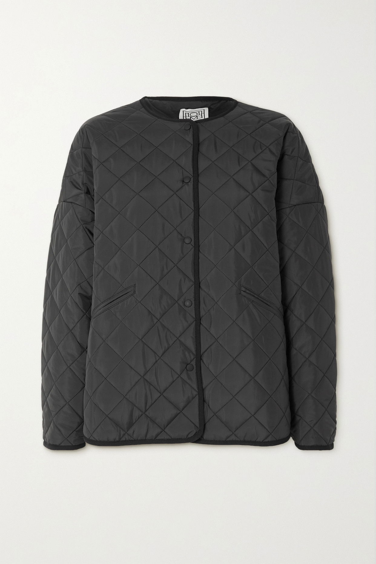 TOTEME Quilted Recycled-Shell Jacket in Black | endource