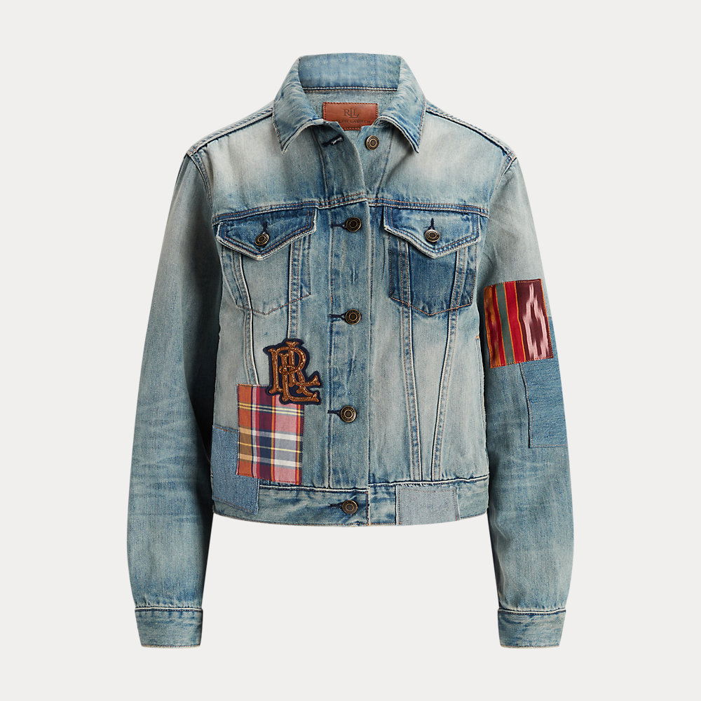 LAUREN RALPH LAUREN Patchwork Denim Trucker Jacket in Blue | endource