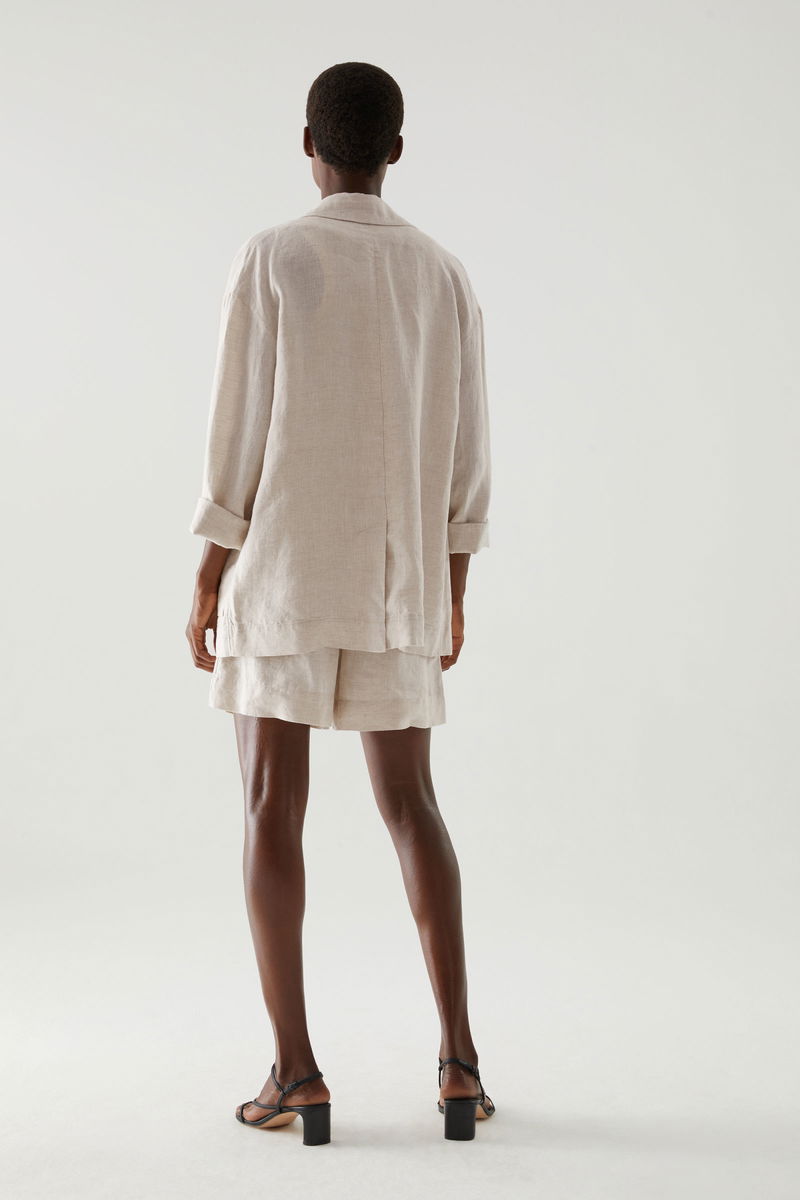 COS Linen Oversized Blazer in Beige | endource