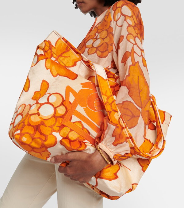 ETRO Pegaso Leather-Trimmed Tote Bag | endource