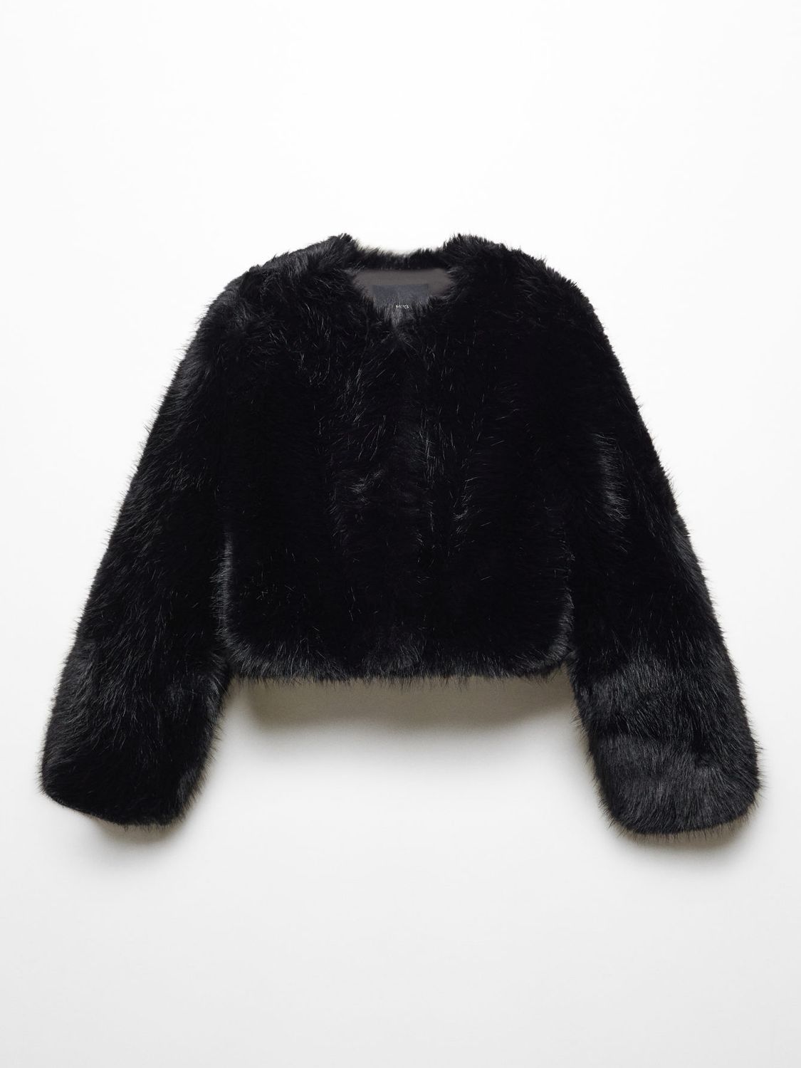 MANGO Boleta Fur Effect Jacket in Light Pastel Pink | Endource