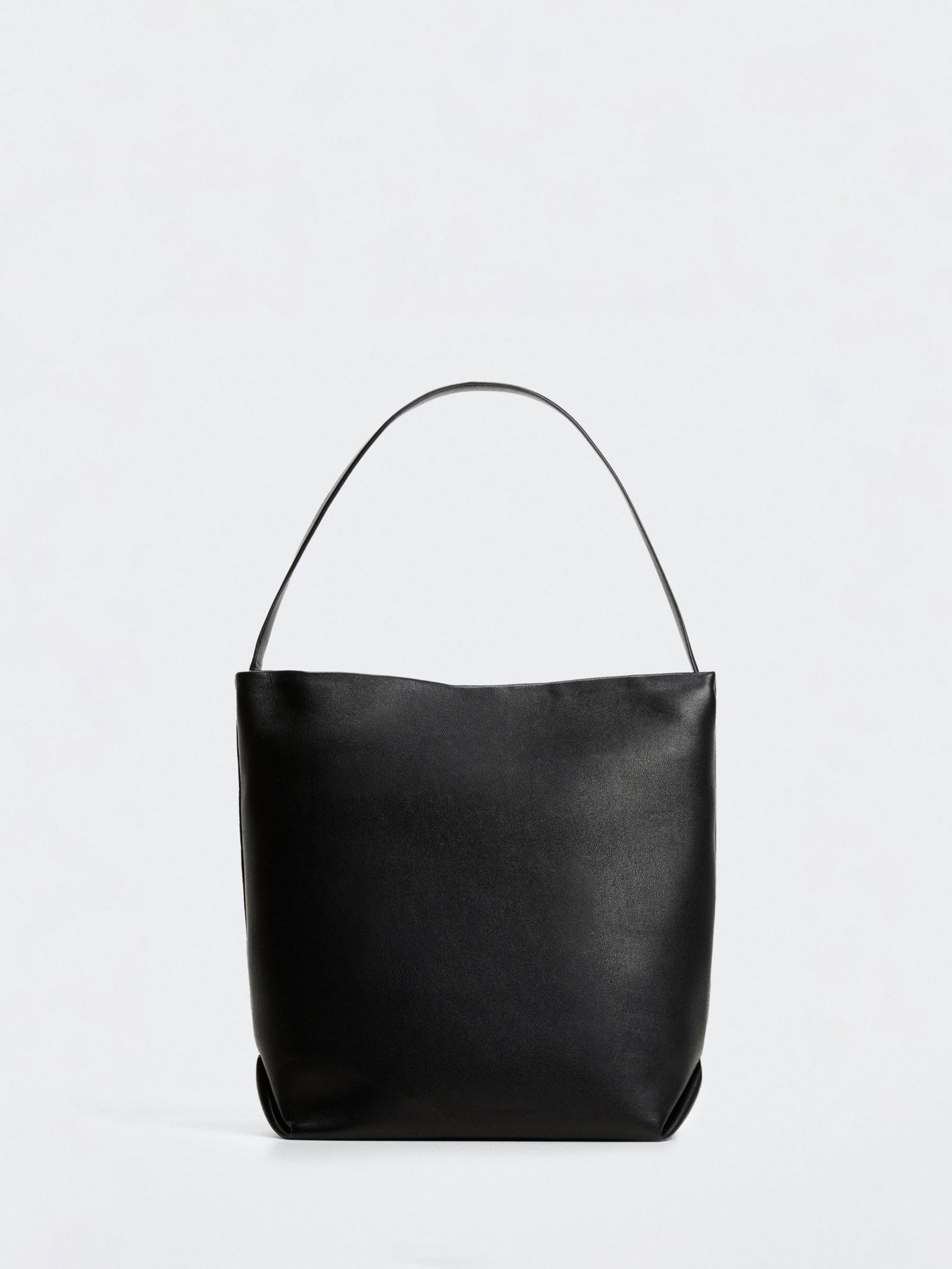 MANGO Rita Faux Leather Shoulder Bag in Black | endource