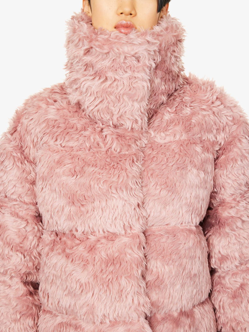 ACNE STUDIOS Olimera Funnel-Neck Textured Wool-Down Jacket in BLOSSOM PINK | Endource