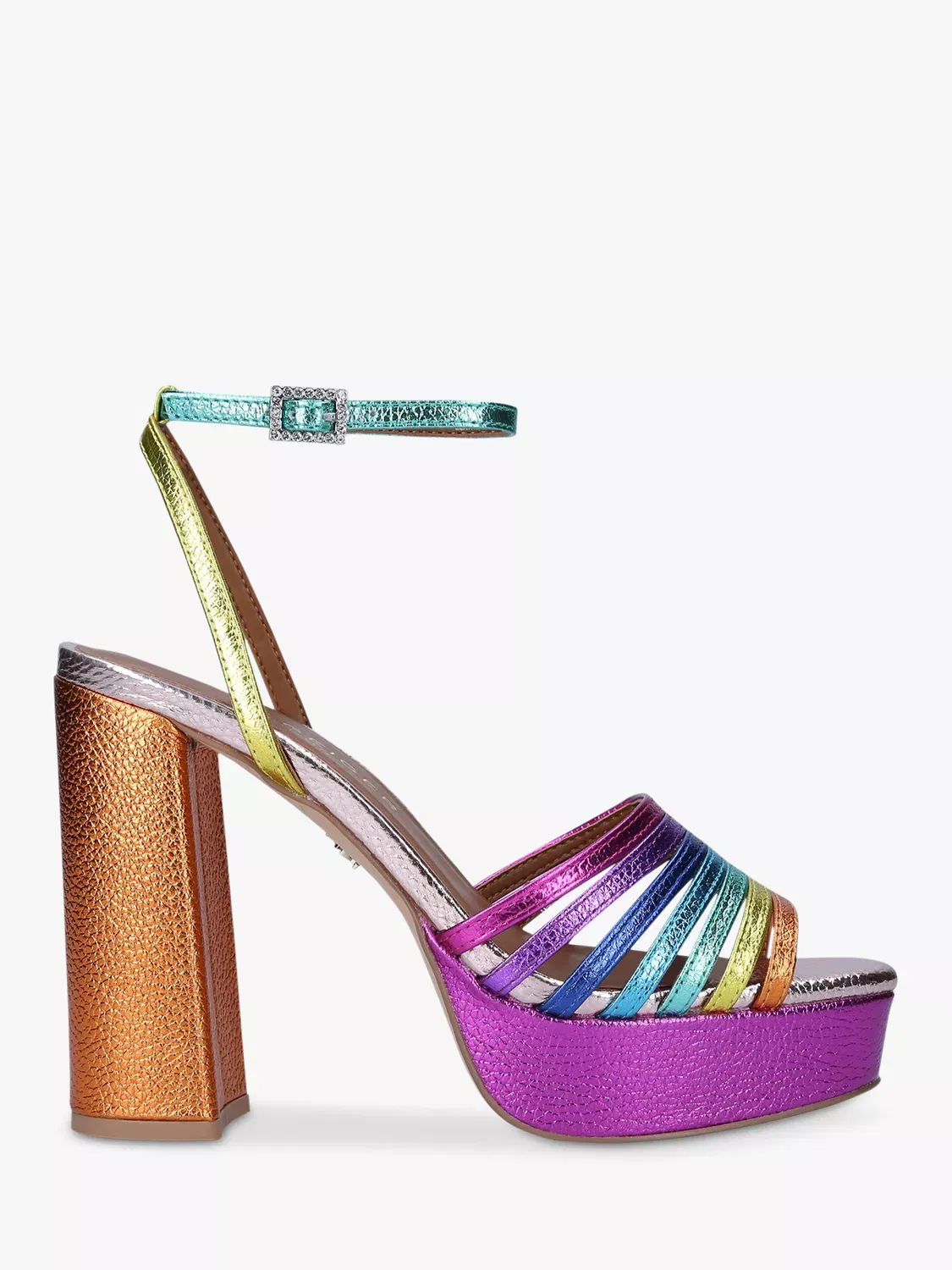 KURT GEIGER LONDON Pierra Leather Platform Sandals in Multi | endource