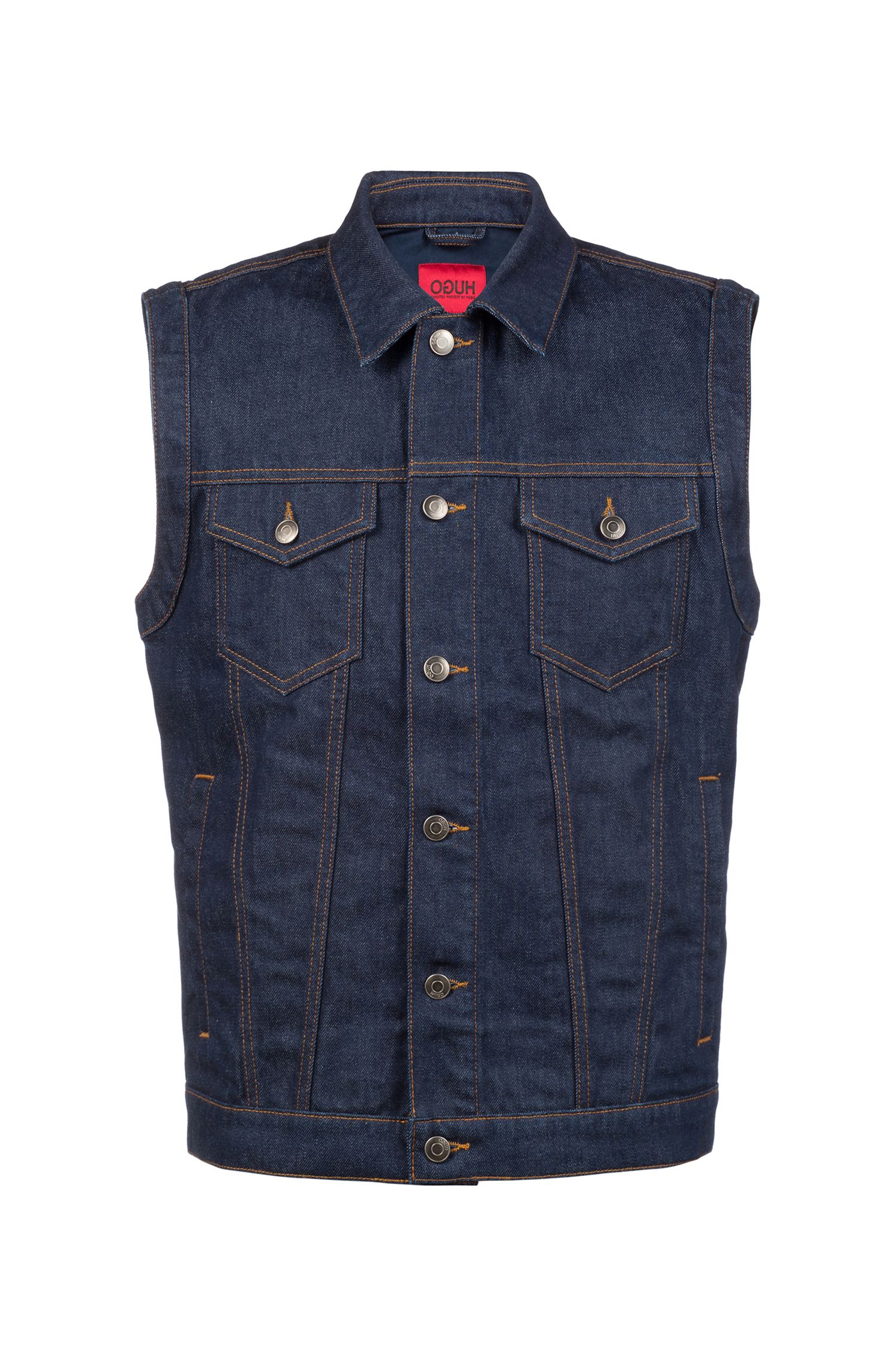 HUGO BOSS Unisex Italian Denim Jacket in Dark Blue | endource