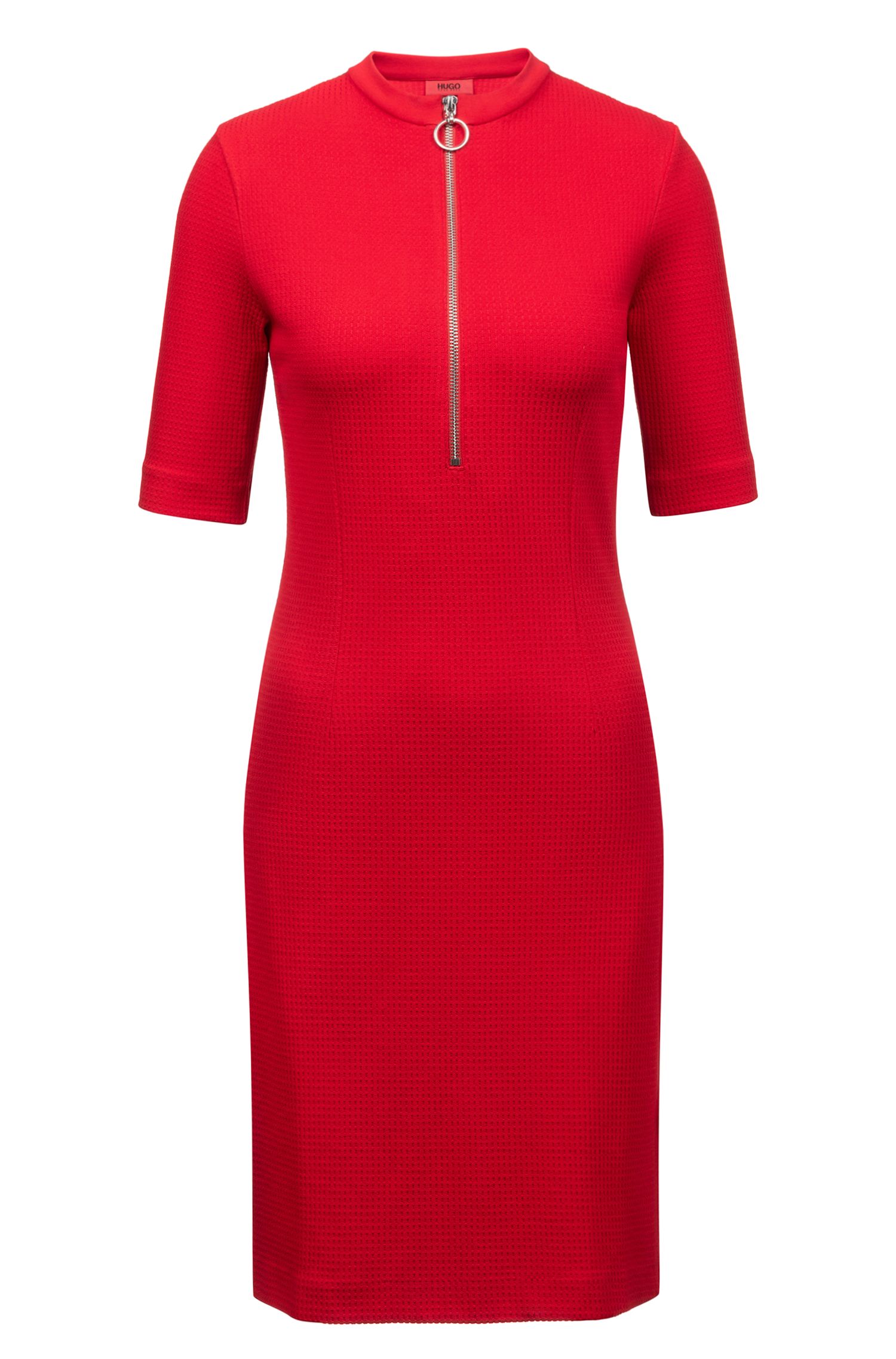 HUGO BOSS Zip-Neck Dress in Open Pink | endource