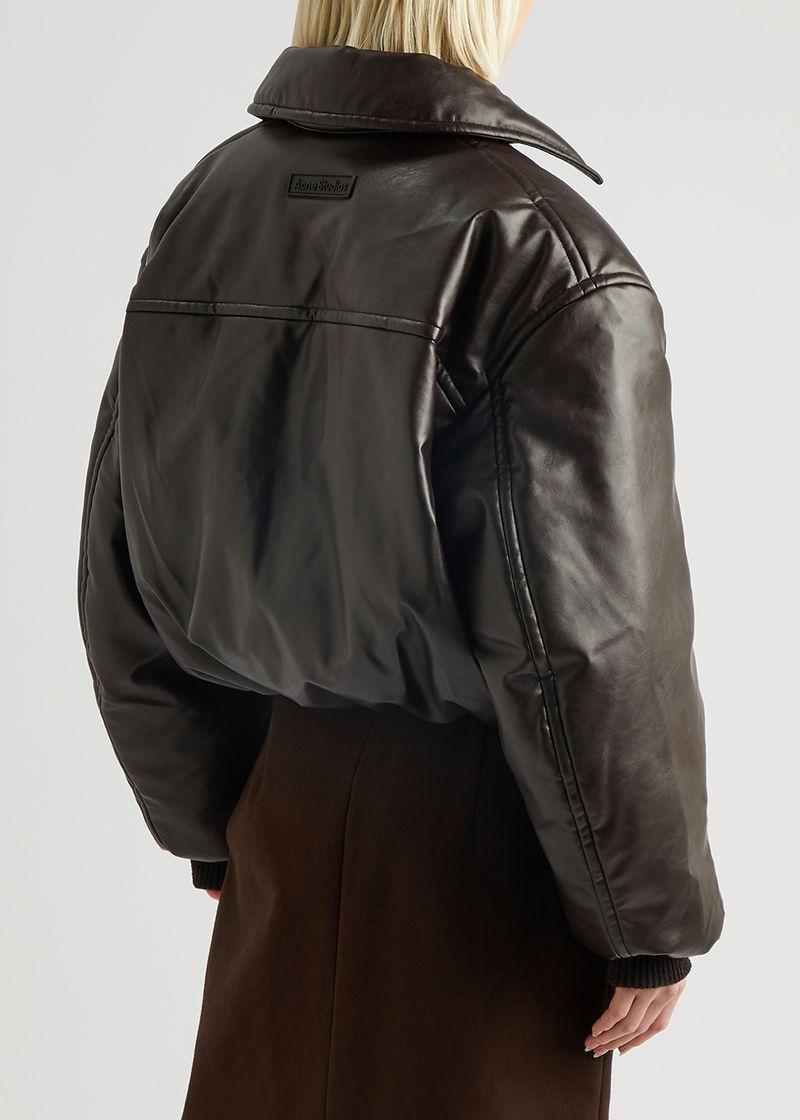 ACNE STUDIOS Padded Faux Leather Bomber Jacket | endource