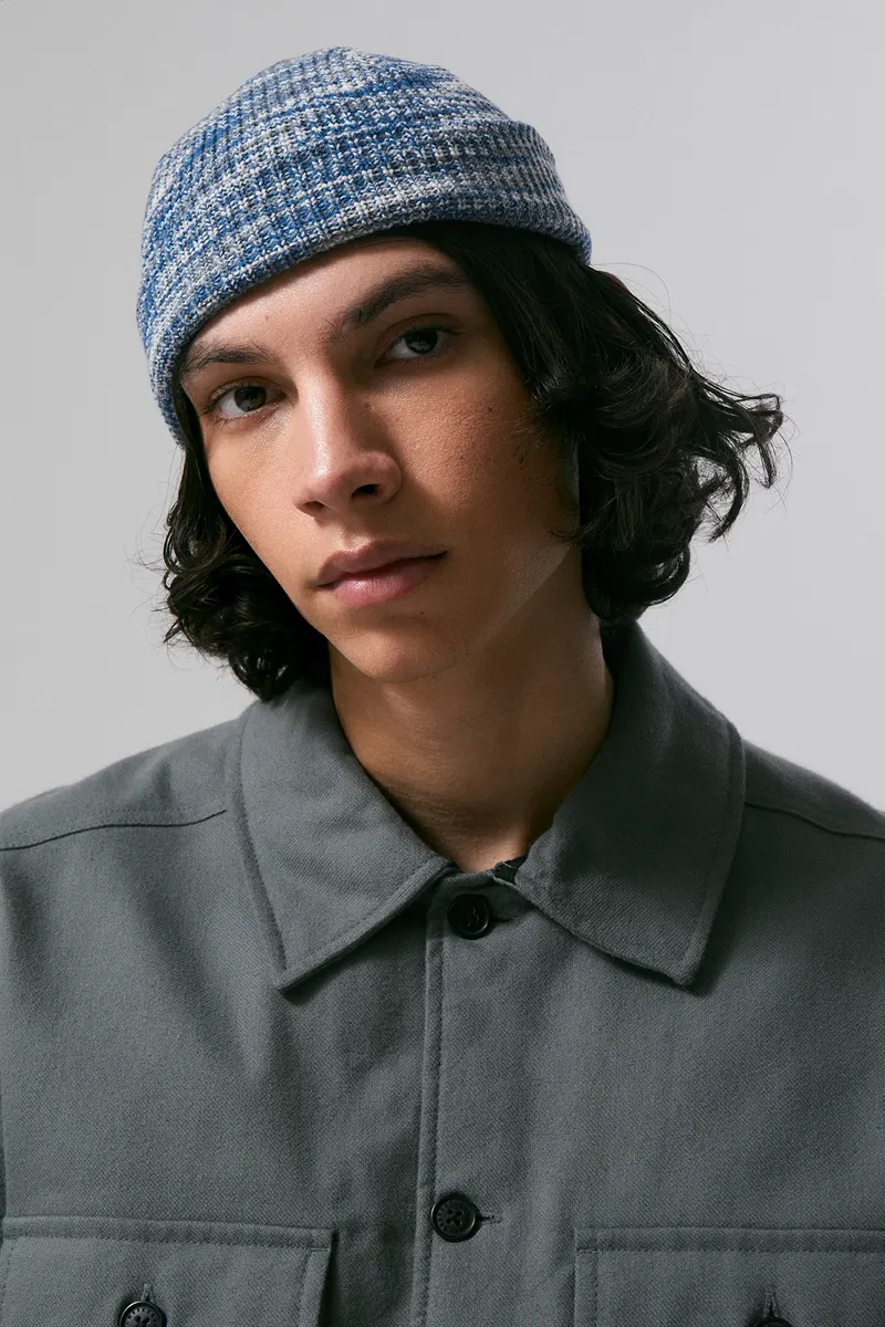 WEEKDAY Stan Beanie in Blue twist | endource