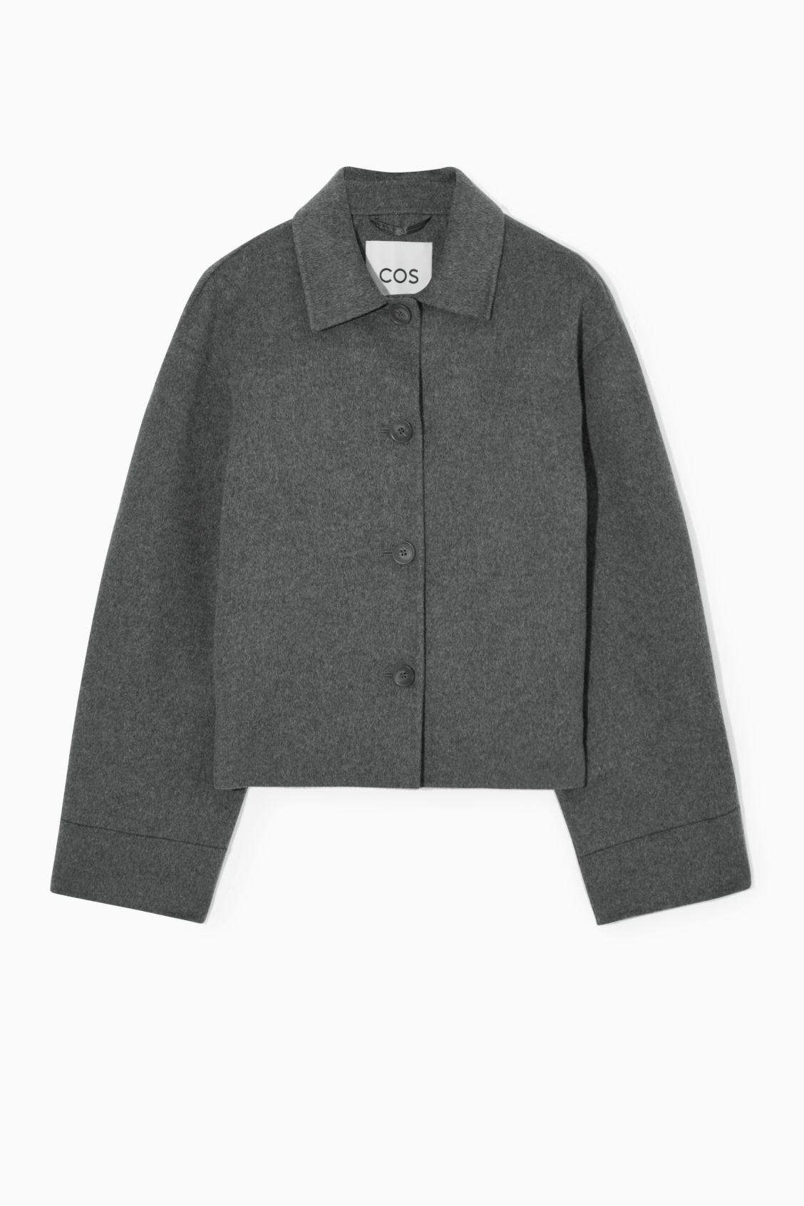 COS Boxy-Fit Double-Faced Wool Jacket in GREY | endource