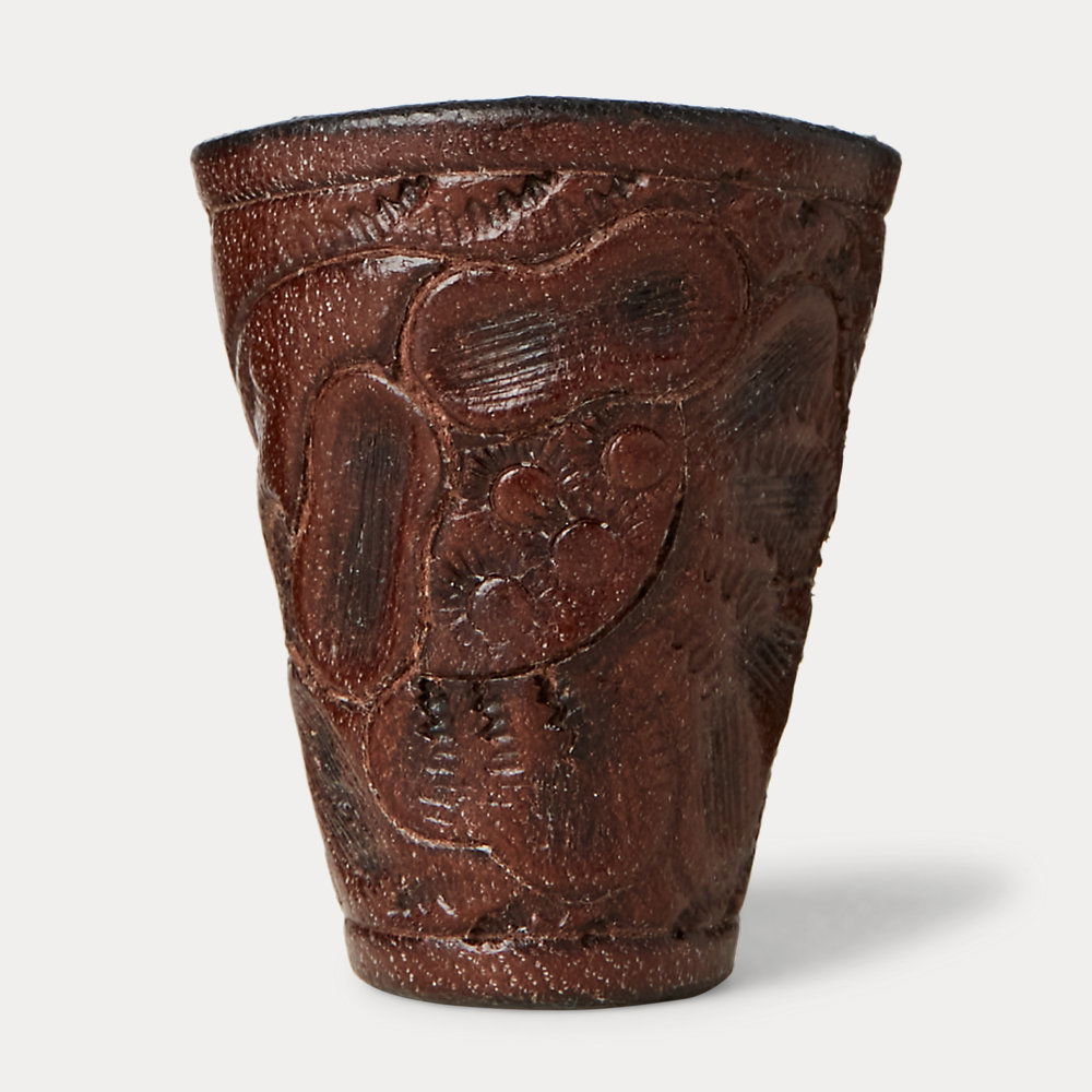 RALPH LAUREN RRL Hand-Tooled Leather Bandanna Slider in Brown | Endource