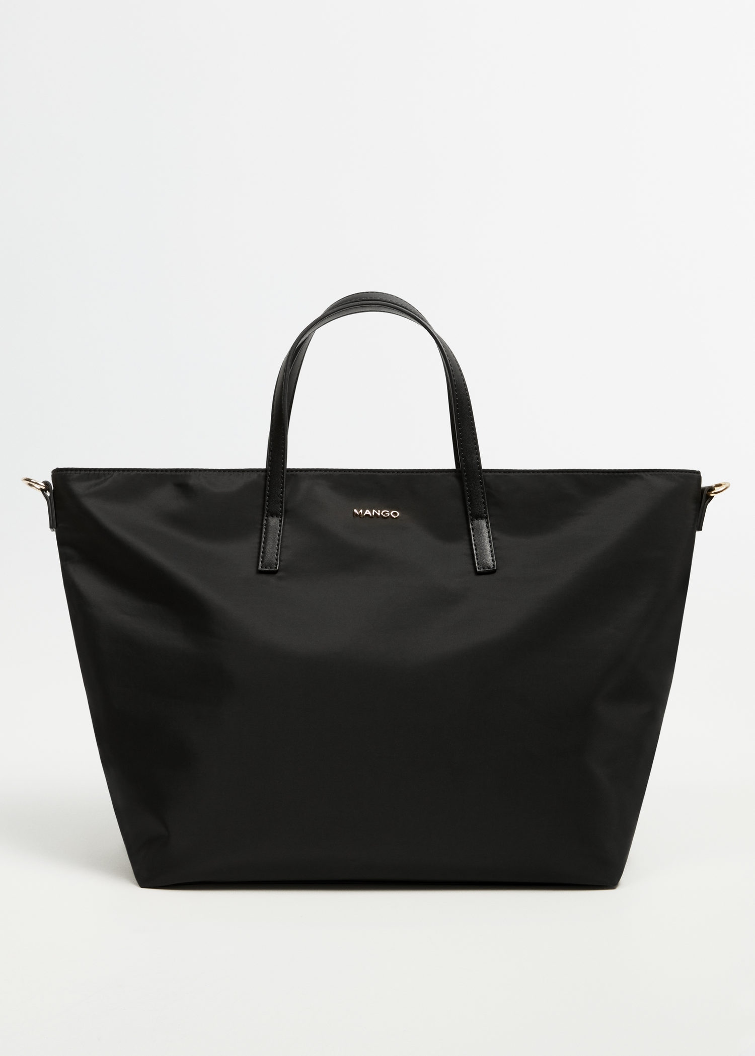 MANGO Nylon Shopper Bag in Black | endource