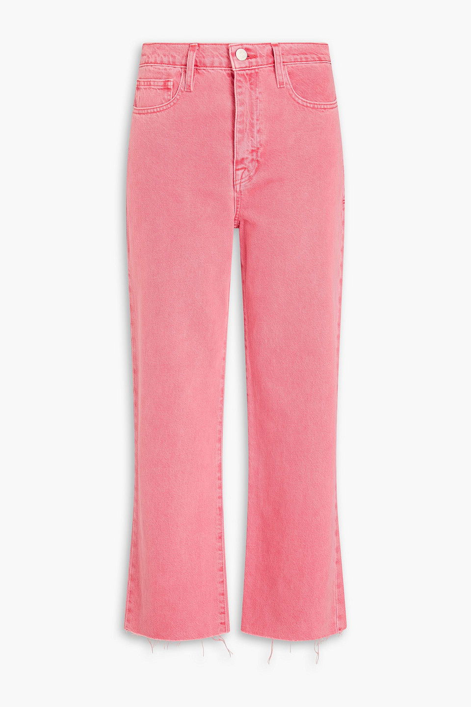 FRAME Le Jane Crop Straight-Leg Jeans in Pink | endource