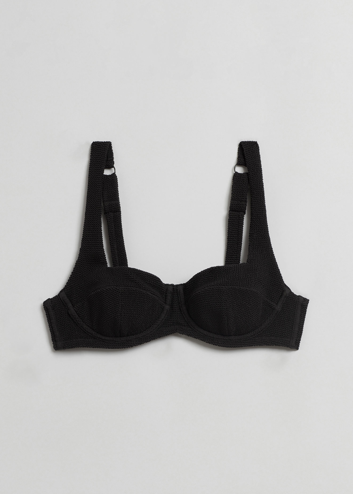 & OTHER STORIES Crepe Underwire Bikini Top in Black | endource