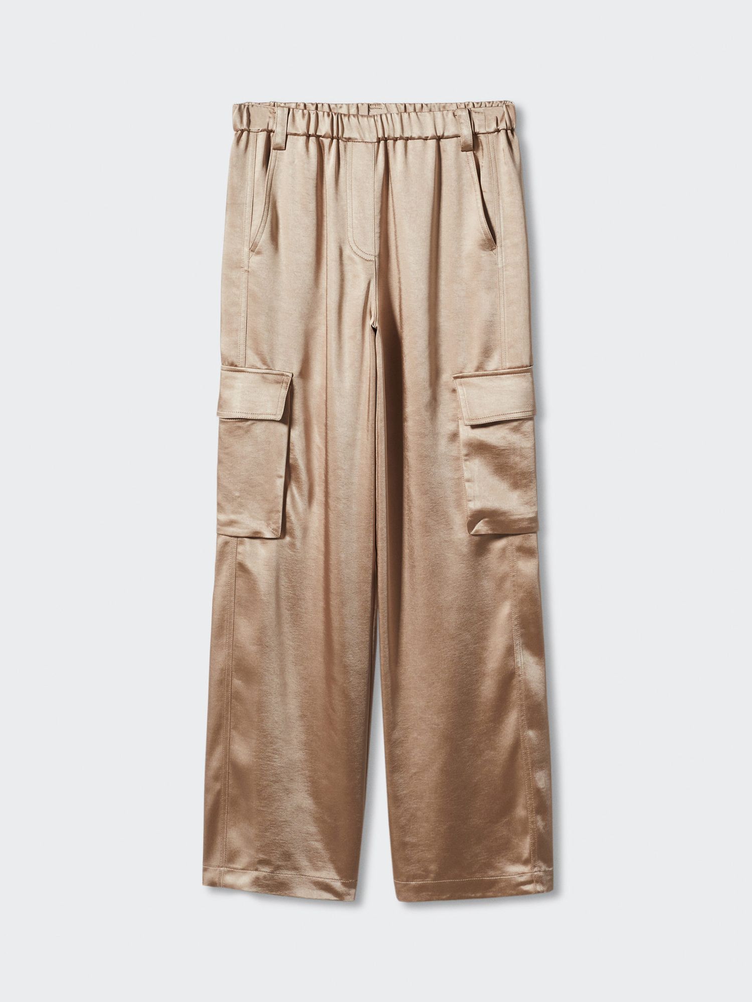 MANGO Tokio Cargo Trousers in Light Beige | Endource