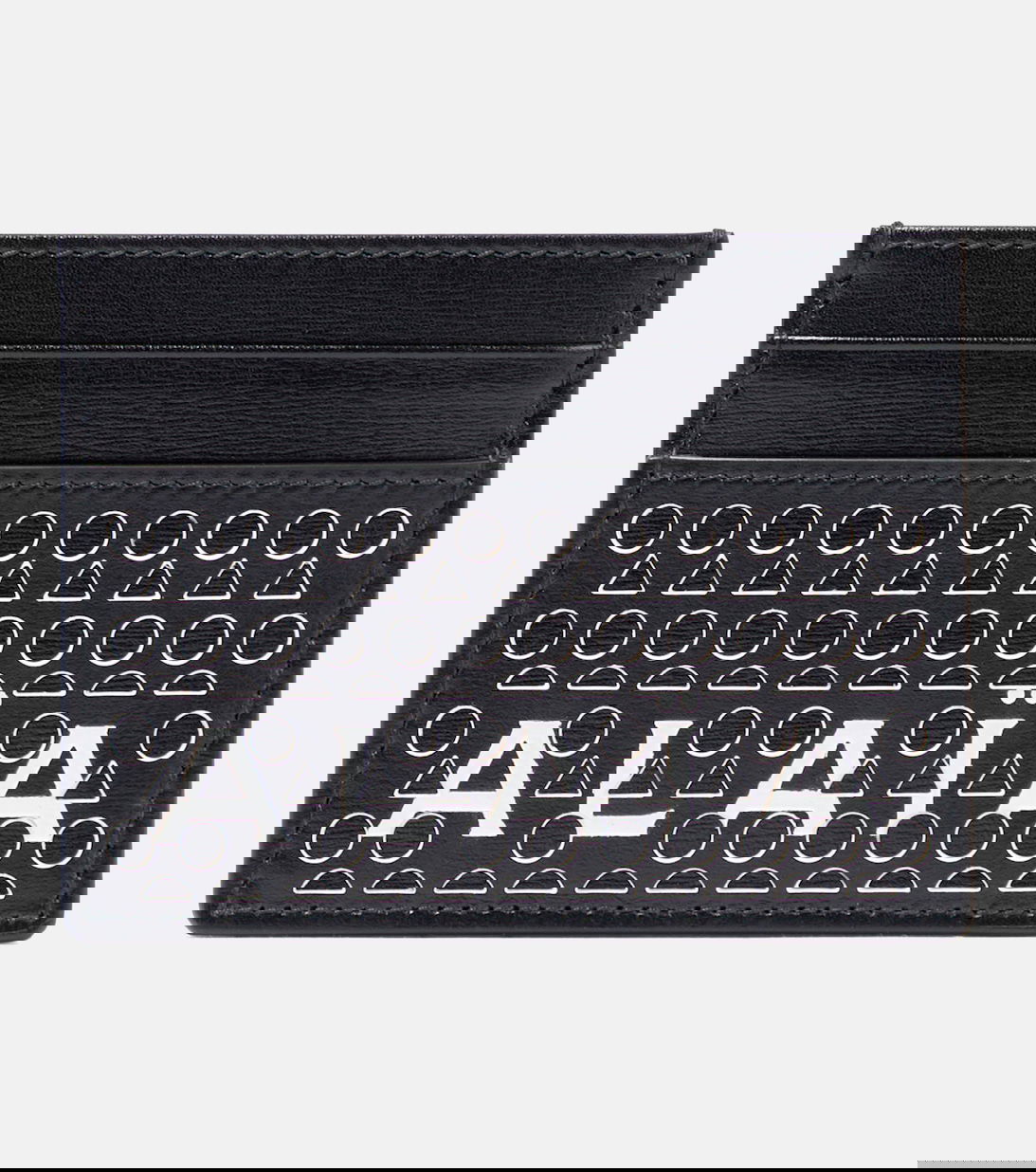 Alaïa Logo Leather Card Holder in Black | endource