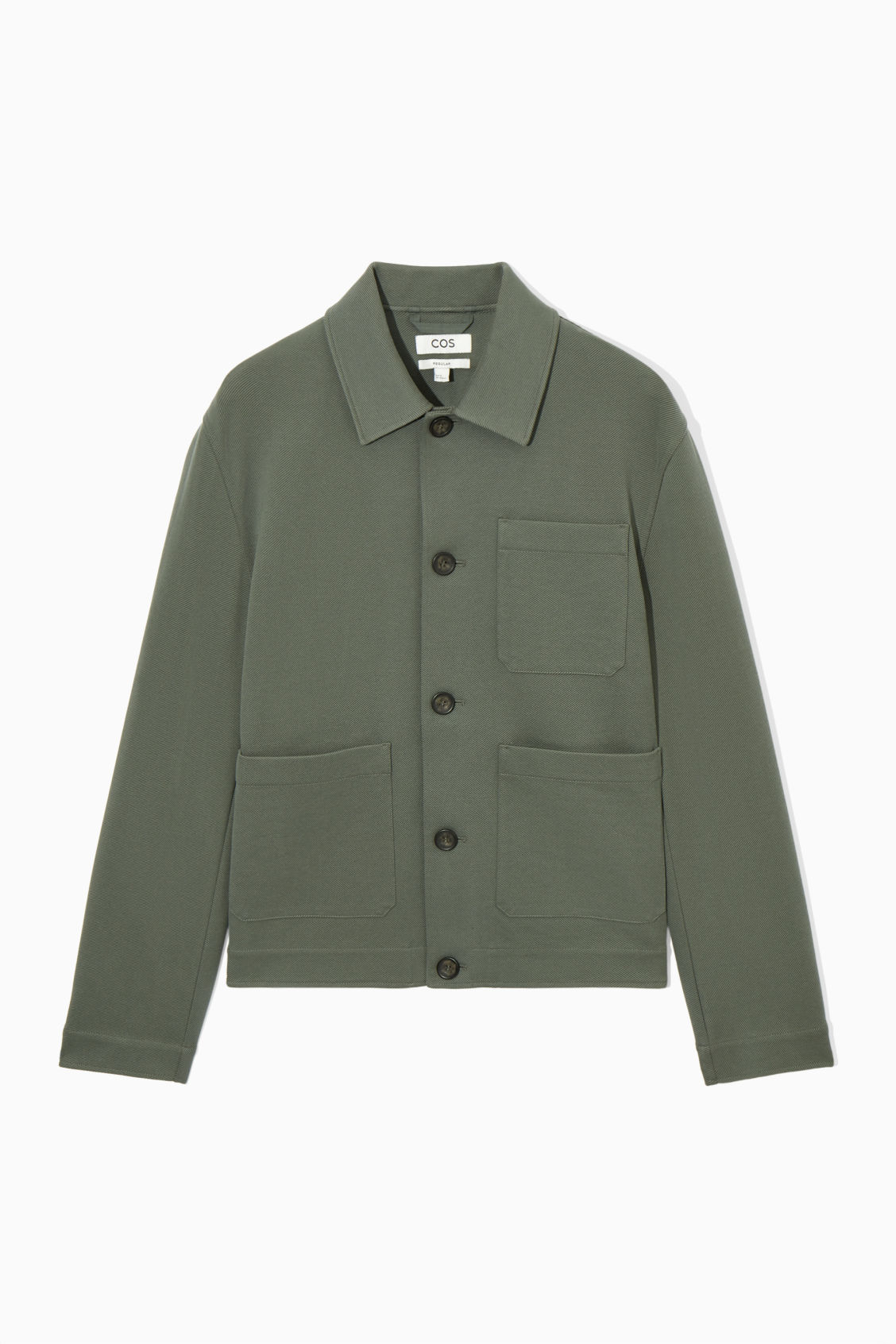 COS Cotton-Twill Utility Jacket in GREEN | endource