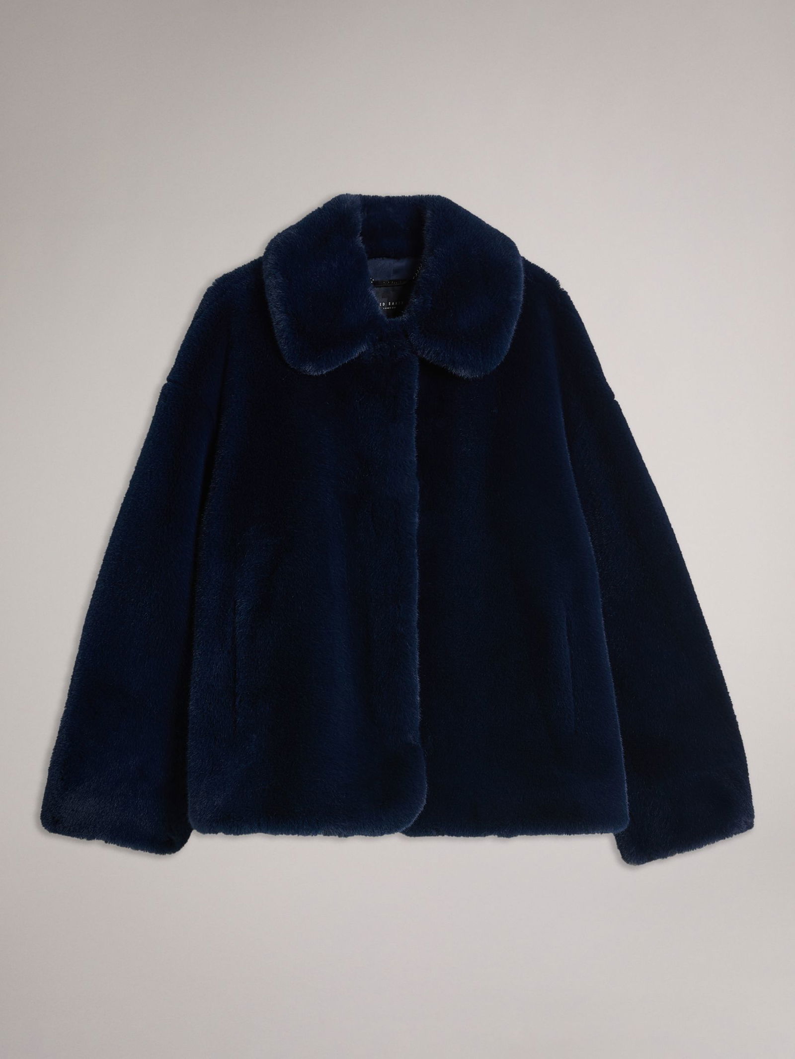TED BAKER Liliam Faux Fur Jacket in Navy | endource