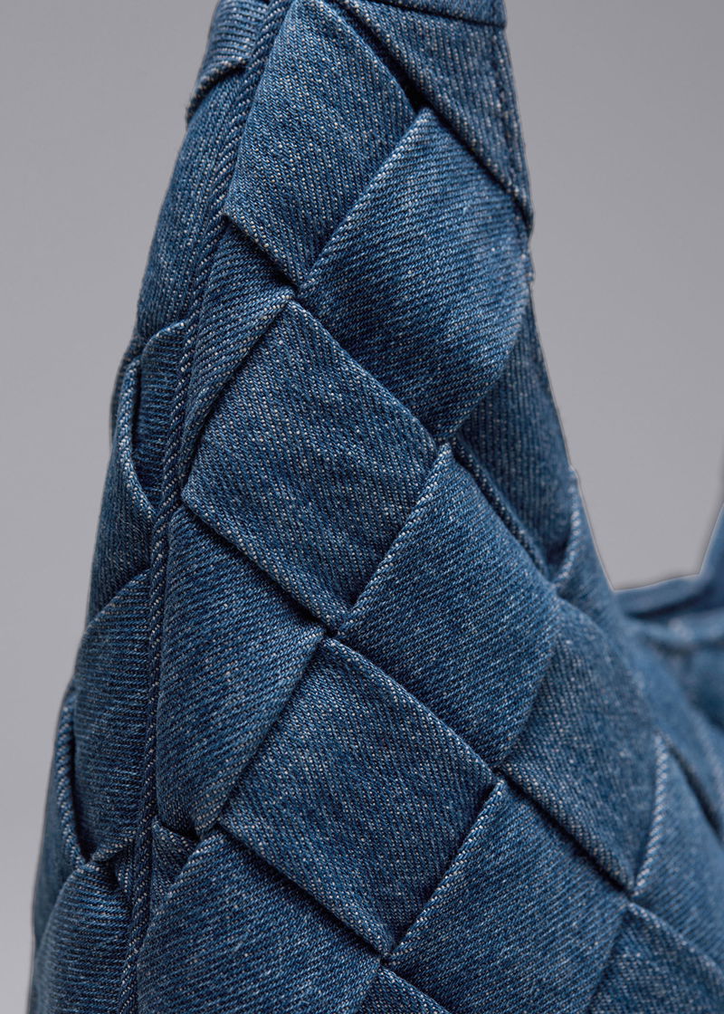 & OTHER STORIES Braided Denim Tote in Blue | endource