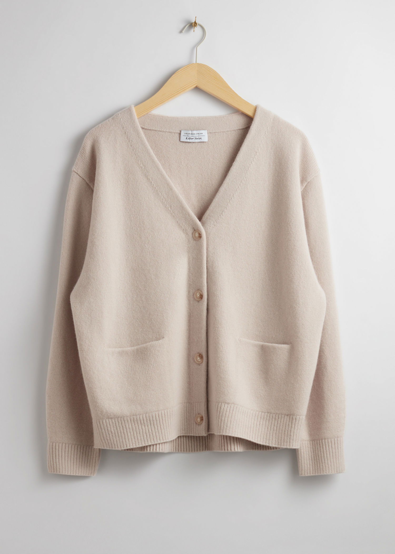 & OTHER STORIES Oversized Wool Cardigan in Light Beige | endource