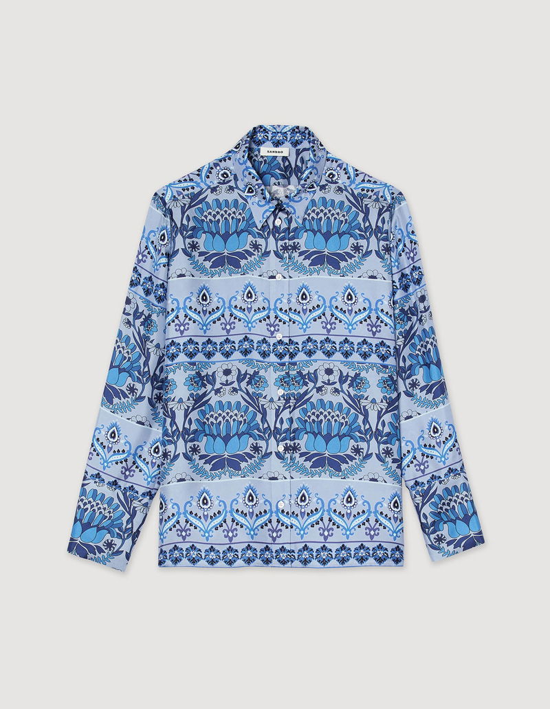 SANDRO Printed Silk Shirt | Endource