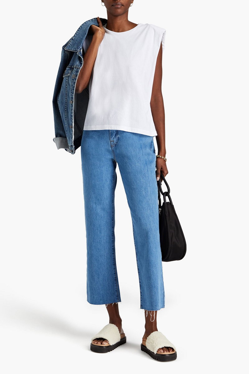 FRAME Le Jane High-Rise Straight-Leg Jeans in Blue | Endource