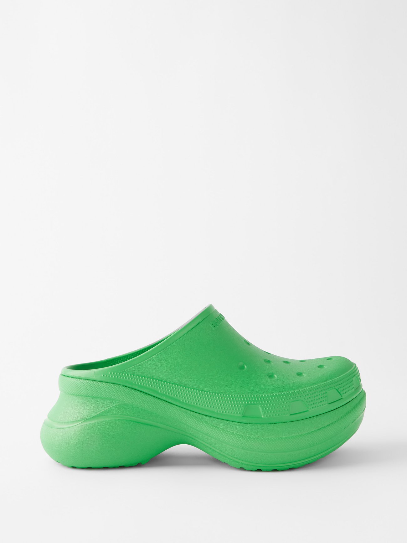 BALENCIAGA Balenciaga x Crocs - Rubber Platform Clogs in Green | Endource