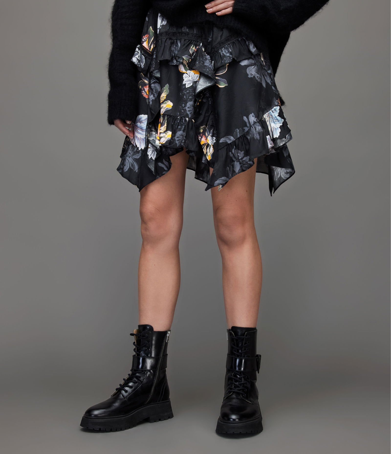 ALLSAINTS Reese Silk Blend Lilly Mini Skirt | Endource