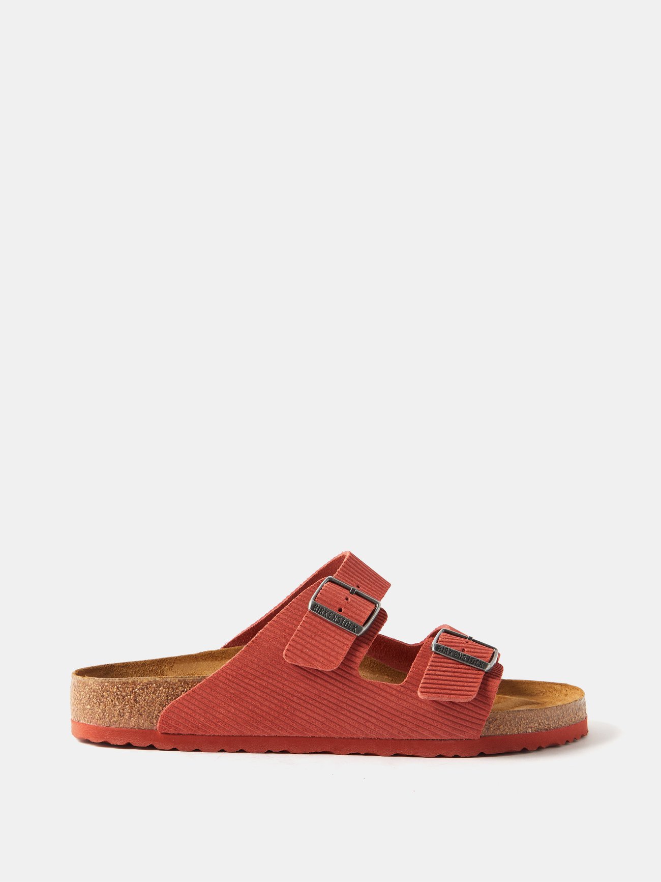 BIRKENSTOCK Arizona Embossed-Suede Sandals in Red | endource