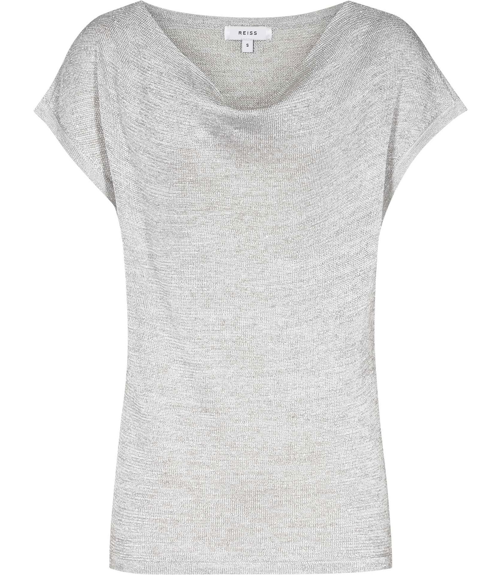 REISS Evadine Metallic Top | endource