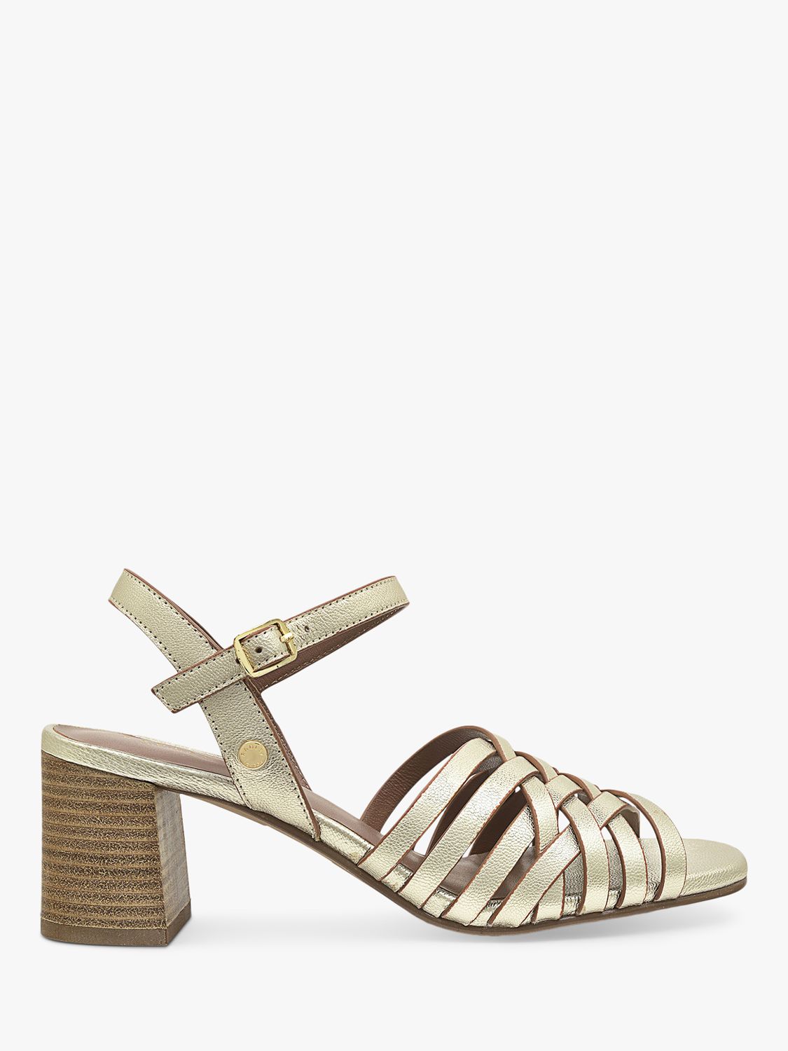 RADLEY Crossways Road Metallic Leather Woven Strap Sandals | endource
